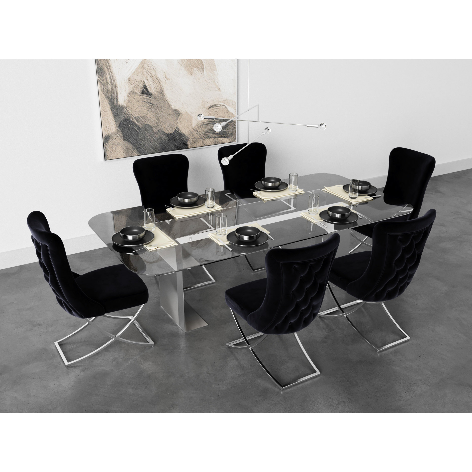 Orren Ellis Dining Chairs, 2 , Black. Silver Legged With High Density Foam Seat. Suited For All ...